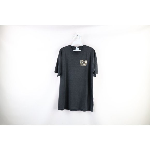Vintage | Shirts | Vintage 9s L Thrashed Spell Out K9 Unit Dog Police ...